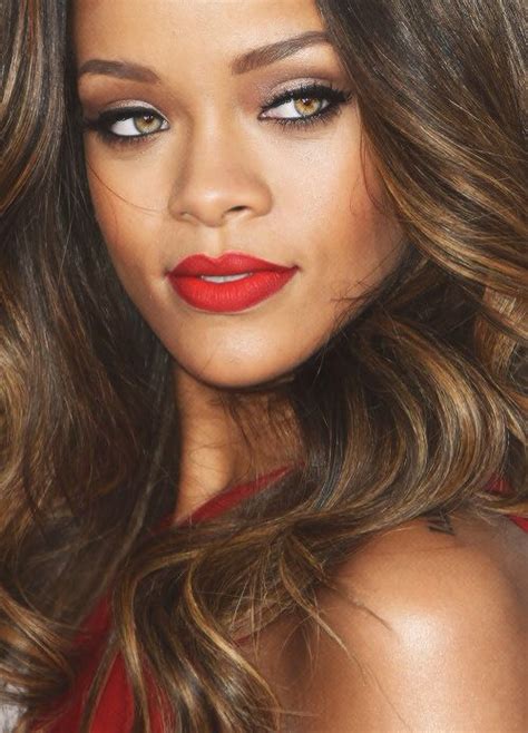 Rihanna Red Lip Hair Beauty Hair Makeup Beauty Hacks