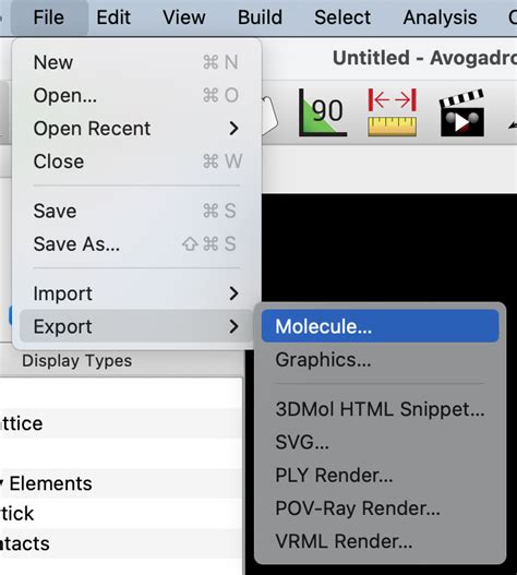 Saving Files — Avogadro 11010 Documentation