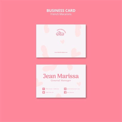 Kartu Nama Macaron Prancis Lezat Psd Gratis