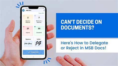 Cant Decide On Documents Heres How To Delegate Or Reject In Msb Docs Youtube