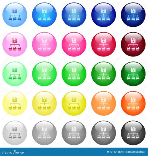 Save File As Multiple Format Icons In Color Glossy Buttons Stock Vector