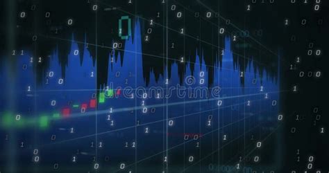 binary code and financial chart image over stock market data stock image image of code