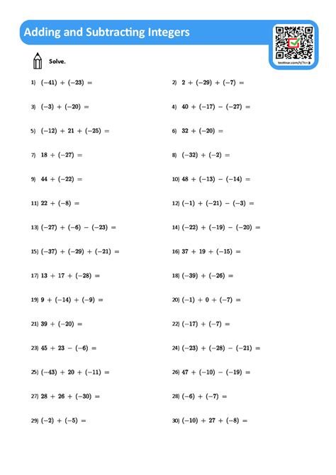 Integers Worksheets Worksheets Library