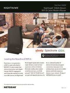 Data Sheet CAX Nighthawk WiFi Cable Modem Router Data Sheet Cax Nighthawk Wifi Cable