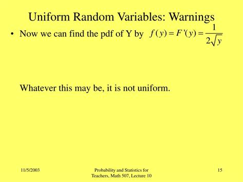 ppt uniform and exponential random variables powerpoint presentation