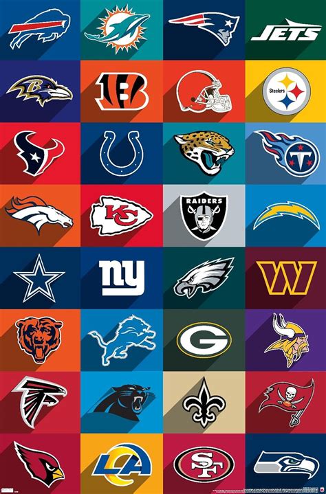 Nfl League Logos 24 Wall Poster Trends International Amazon Ca