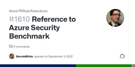 reference to azure security benchmark · issue 1610 · azure psrule rules azure · github