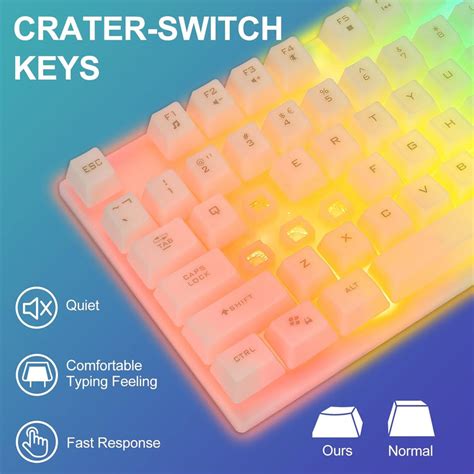 Chonchow Led Keyboard And Mouse 104 Keys Rainbow Backlit Keyboard And