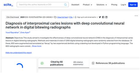 Diagnosis Of Interproximal Caries Lesions With Deep Convolutional