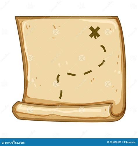 Ocean Nautical Map Cartoon Vector Illustration Stock Illustration