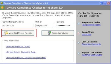 VMware Compliance Checker For VSphere