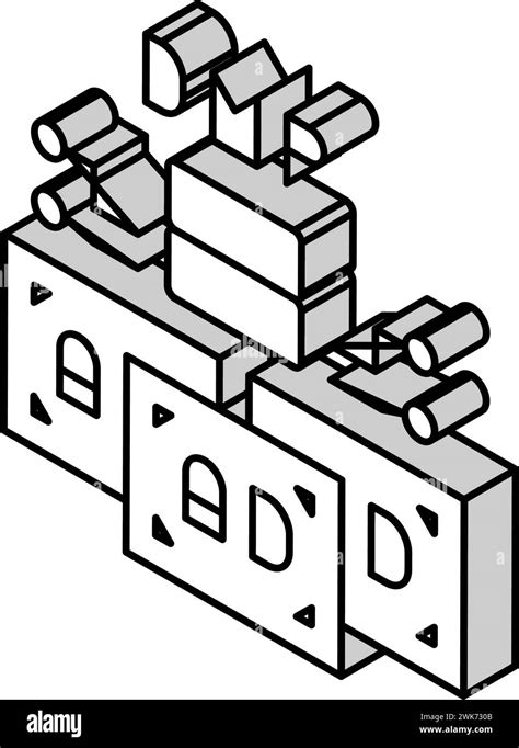 Digital Signal Processor Isometric Icon Vector Illustration Stock