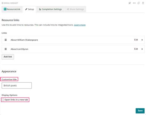 How Do I Use The Resource Links Widget Core Widgets Openlearning Help Community