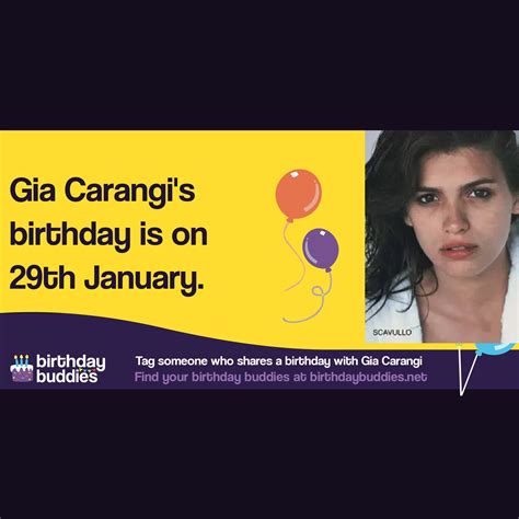 Gia Carangis Birthday Was 29th January 1960