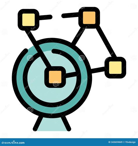 Global Network Connecting Data Blocks With Lines And Circles Stock Vector Illustration Of