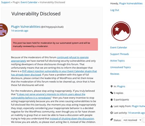 Our Proactive Monitoring Caught A Php Object Injection Vulnerability In Event Calendar Plugin