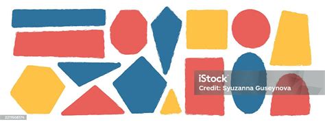 아이 다채로운 기하학적 모양 세트 텍스트 상자 질감이 있는 프레임 둥글고 정사각형 그림 벡터 손으로 그린 견적 스티커 모양 그런지 지오메트리 콜아웃 디자인 거친에 대한 스톡