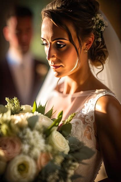 Premium Photo Woman With Weding Bouquet