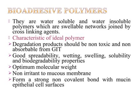 Bioadhesive Drug Delivery System Ppt