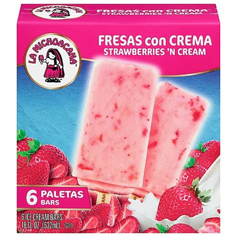 La Michoacana Bars Strawberry 6 Count Albertsons