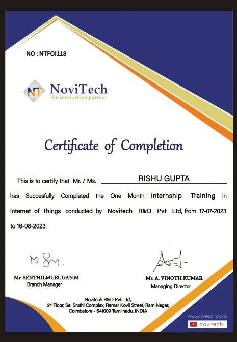 Rishu Gupta On Linkedin Connections Internship Internship Novitech