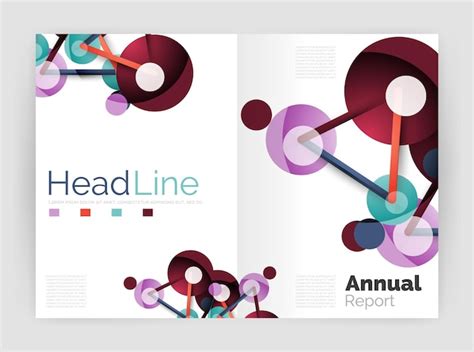 분자 연간 보고서 프리미엄 벡터
