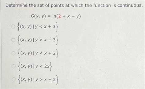 Solved Determine The Set Of Points At Which The Function Is Chegg