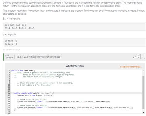 Solved Define A Generic Method Called Checkorder That