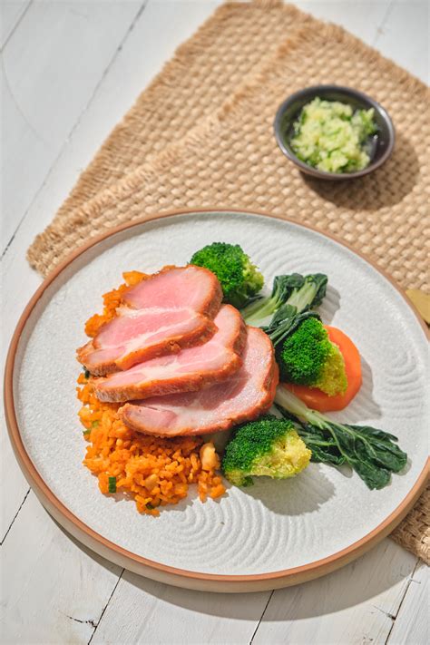 Char Siu Pork With Mixed Asian Vegetables And Jasmine Rice Signature