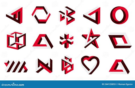 Impossible Figures Optical Illusion Shapes Infinite Symbols Visual Perception Delusion