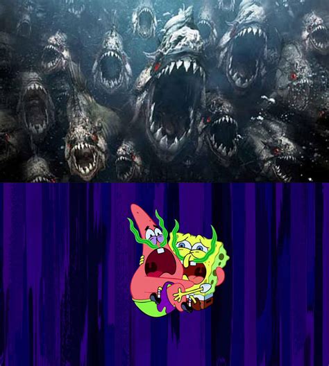 Spongebob And Patrick React Piranhas By Mnstrfrc On Deviantart