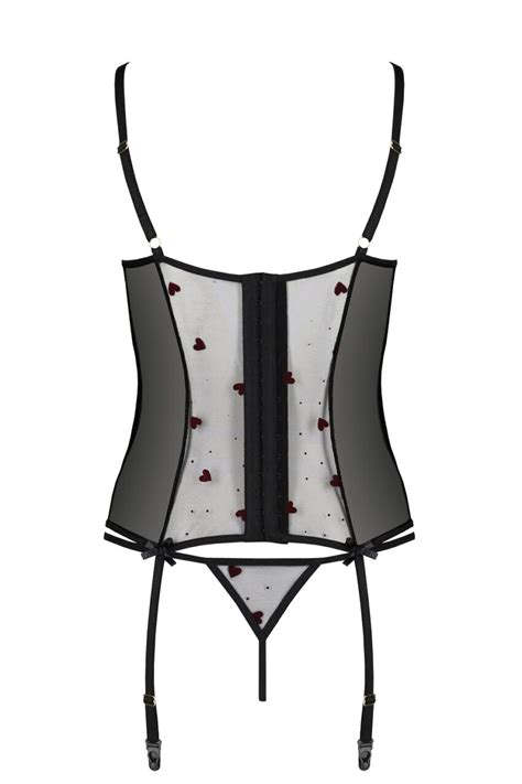 Lovelia Passion Corset Red Velvet Hearts Patterns Le Bar à Nylon