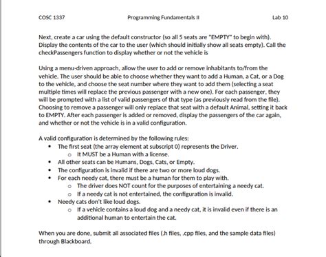 solved cosc 1337 programming fundamentals ii lab 10 lab 10
