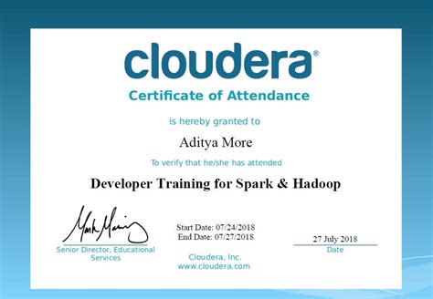 Aditya More On Linkedin Spark And Hadoop Training Cloudera Exploring Big Data Universe