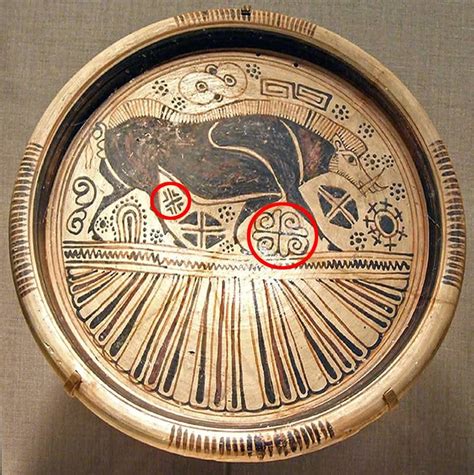 Дух МУЗЕЈ У БОСТОНУ Србски симболи крст и оцила на античком тањиру Кажу да је то грчки тањир