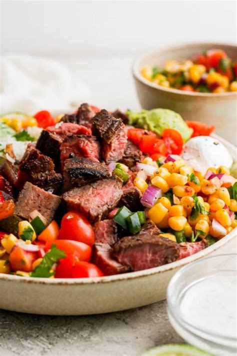 Steak Fajita Bowl Corn Salsa The Wooden Skillet