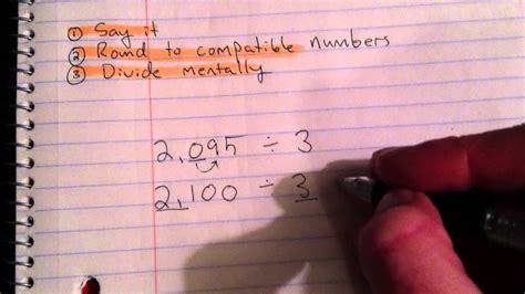 Estimating Quotients Using Compatible Numbers Youtube
