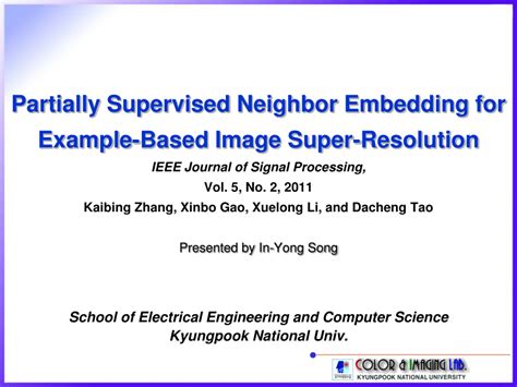 Pdf Partially Supervised Neighbor Embedding For Example Based Image Super Resolution