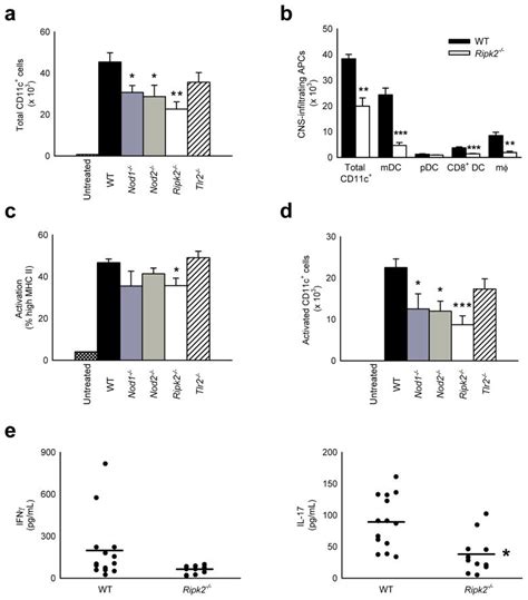 Rip2 Signaling In Central Nervous System Infiltrating Dendritic Cells Promotes Cellular