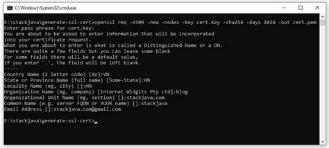 Hướng Dẫn Tạo Certificate Ssl Trên Windows File Key Pem Stackjava