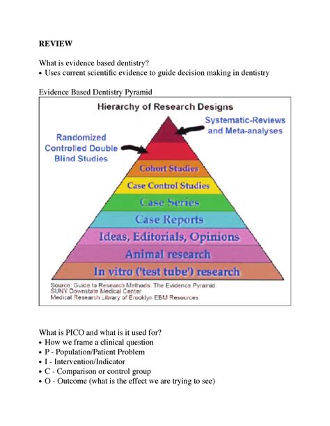 Biostatistics Test 1 Review Review What Is Evidence Based Dentistry Uses Current Scientific