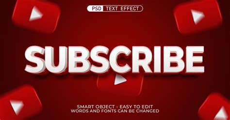 Premium Psd Subscribe Text Editable 3d Style Text Effect