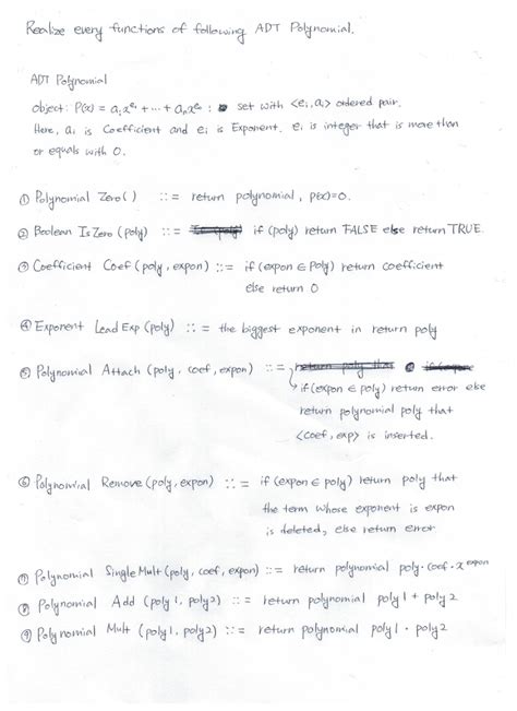 Solved Realize Every Functions Of Following Adt Polynomial