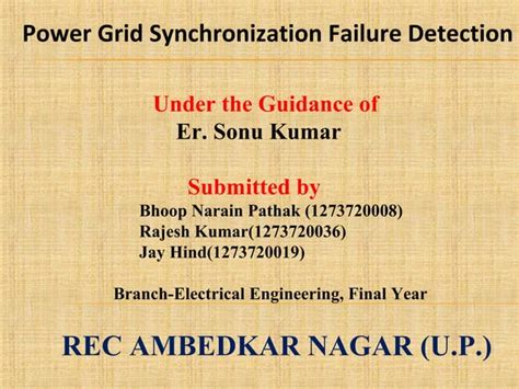 Power Grid Synchronization Failure Detection Ppt Operating Systems