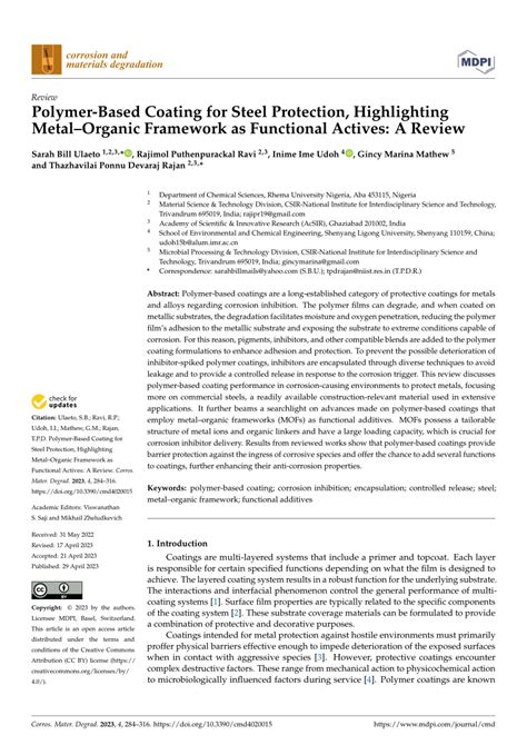 Pdf Polymer Based Coating For Steel Protection Highlighting Metal