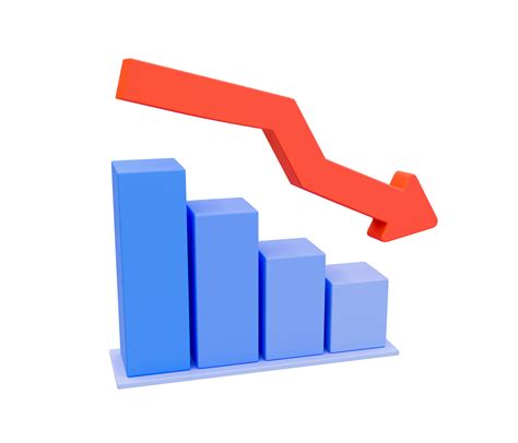 3d Minimal Data Analysis Icon Financial Down Stock Down Depreciation
