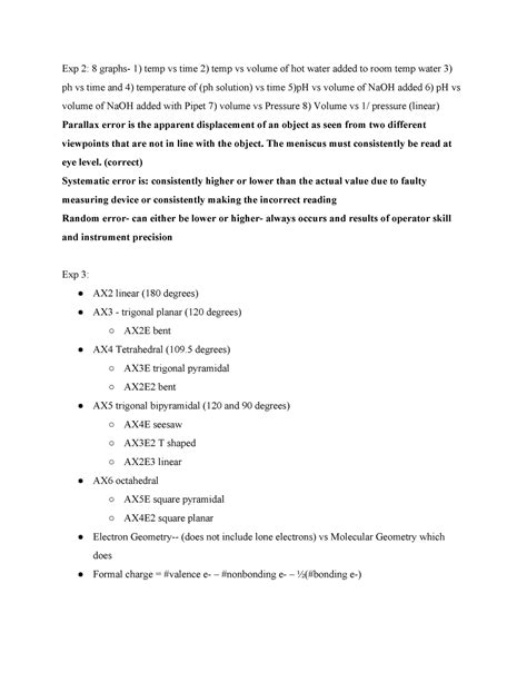 Gen Chem 2 Lab Final Notes Exp 2 8 Graphs 1 Temp Vs Time 2 Temp Vs Volume Of Hot Water