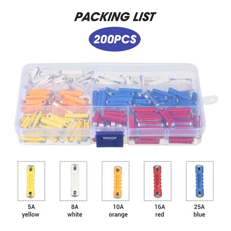 Electrical Equipment And Supplies Continental Torpedo Ceramic Fuses 5a 8a 16a 25a Red Blue White