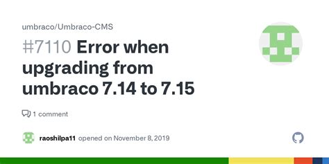 Error When Upgrading From Umbraco 714 To 715 · Issue 7110 · Umbracoumbraco Cms · Github