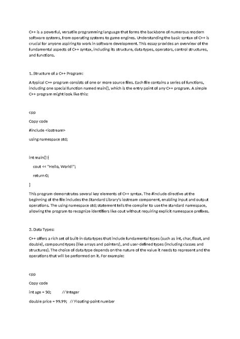 C Plus Plus Syntax Brief C Is A Powerful Versatile Programming